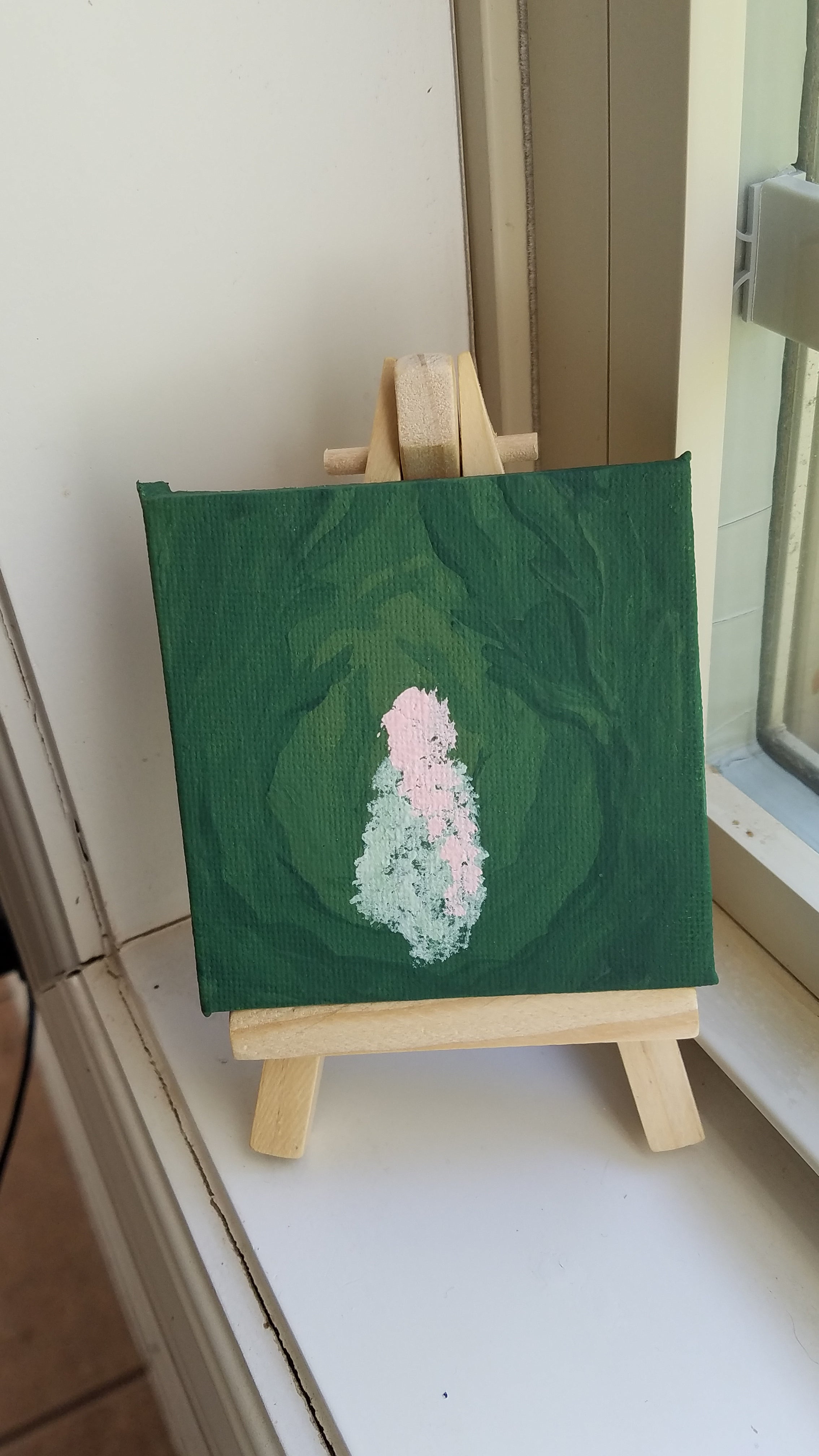 Forest Spirit Pink Flower Hair Dryad Easel Painting – lilerinwalker